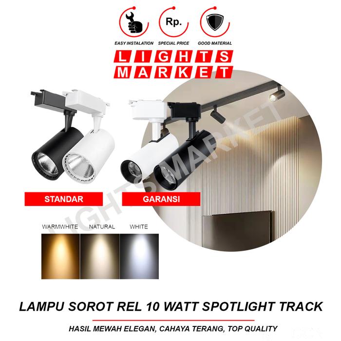Jual Lampu Rell 10W 10 Watt COB Track Light LED Sorot Rel Spotlight ...