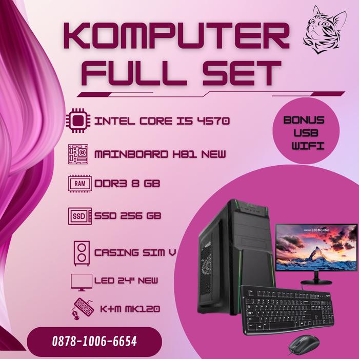 Jual Paket PC Komputer Rakitan I5 4570 Ram 8GB SSD 256GB LED Monitor 24" - Jakarta Pusat - BRAVE ...