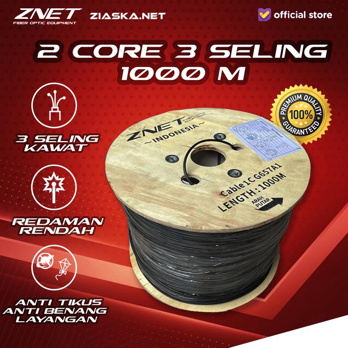 Jual KABEL FIBER OPTIC DROPCORE 2 CORE 3 SELING KAWAT 1000 METER ...