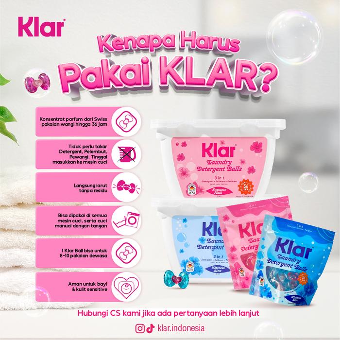 Jual Klar Laundry Detergent Ball 3 In 1 (box) | Detergent Dan Softe ...