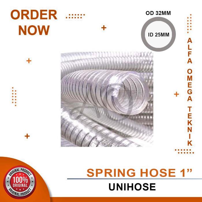 Jual SELANG KAWAT SPIRAL BENING UNIHOSE 1 INCH SPRING HOSE PVC 1" 5BAR ...