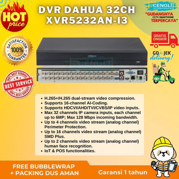 Jual Dvr Dahua 32ch 5mp DH-XVR5232AN-I3 32 Channel 1U 2hdd WizSense Dvr - Kota Surabaya - Cengli ...
