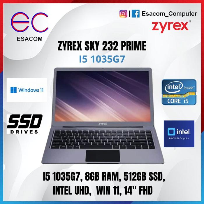 Jual ZYREX SKY 232 PRIME i5 1035G7 INTEL UHD RAM 8GB 512GB SSD WUN11 14 ...