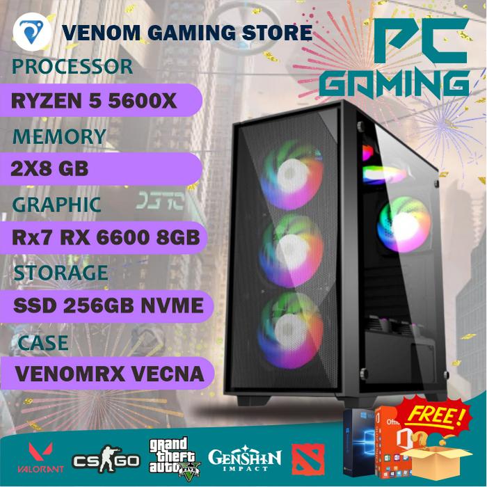 Jual Pc Gaming | Ryzen 5 5600X | RX 6600 8GB | 16GB RAM | 256GB NVME | Gold - Kab. Tangerang ...