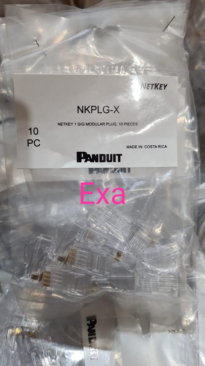 Jual PANDUIT NKPLG-X Connector RJ45 Cat 5 / 6 Netkey ( 100pcs ) RJ-45 ...