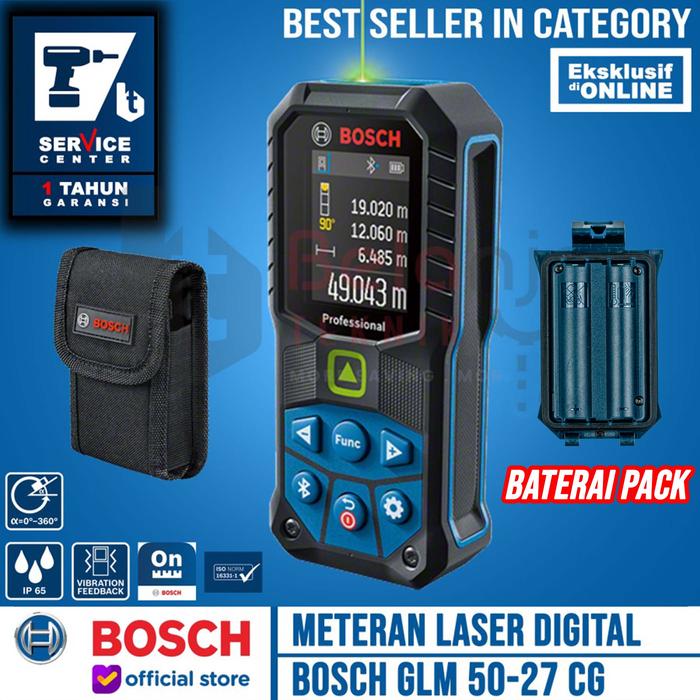Promo Bosch Meteran Laser Digital Rangefinder 50M GLM 50-27 + Baterai ...
