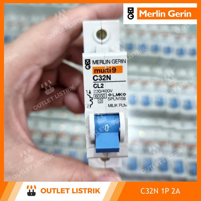 Jual MCB PLN C32N CL2 1P 2A Biru Multi 9 Merlin Gerin MG Original Schneider - Kota Semarang ...