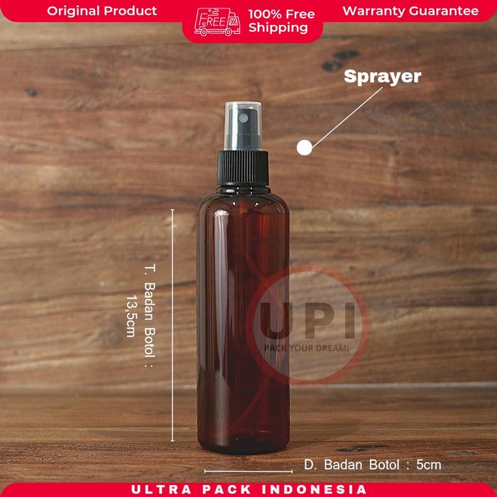 Jual BOTOL SPRAYER 250ML / BOTOL PET BR 250ML AMBER & SPRAYER HITAM ...