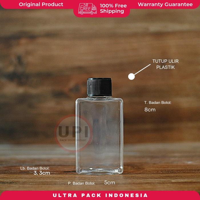 Jual BOTOL PET BOKO KOTAK 100ML CLEAR & TUTUP ULIR PLASTIK HITAM - Kota Tangerang - ULTRA PACK ...