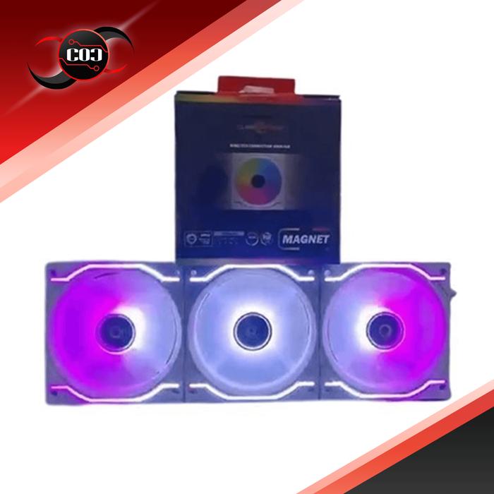 Promo CUBE GAMING MAGNET WHITE A-RGB 3 Fan 12CM - Wireless Fan with ...