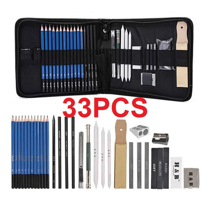 Jual Set Alat Menggambar - 33 Pcs Sketch Art Drawing Set - Lukis Sketsa ...