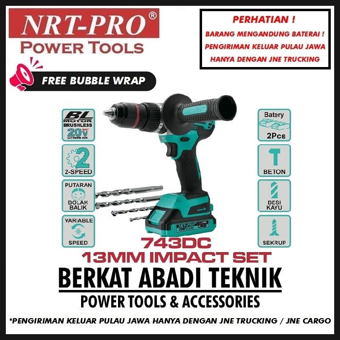 Jual NRT-PRO DC 743 Mesin Bor Cordless Drill Set 20V Baterai Impact ...