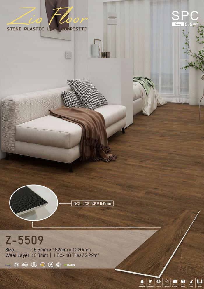 Jual Zio Floor SPC 5.5mm | Lantai SPC + Busa | SPC Lantai Vinyl Floor ...