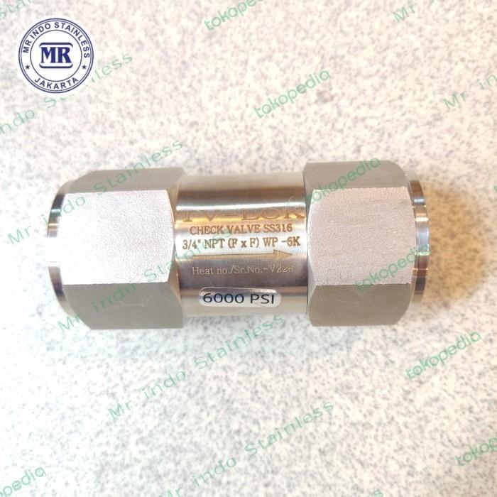 Jual Check Valve Stainless 1" Inch SS316 Drat Class 3000 FD Lok ...