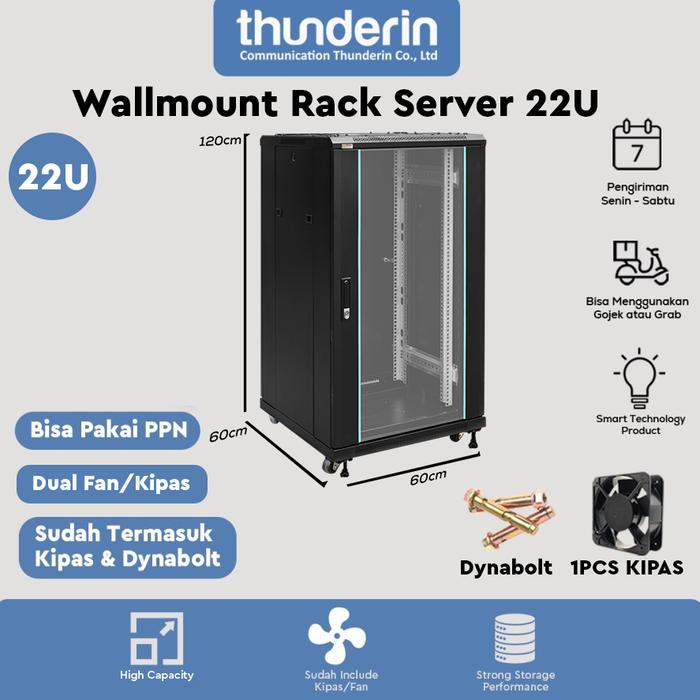 Promo Wallmount Rack Server 22U, Rack Server Single Door Cicil 0% 3x ...