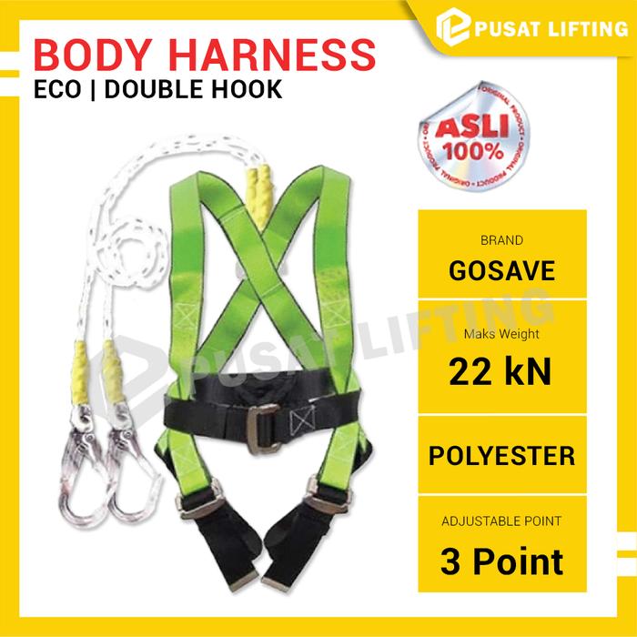Jual Body Harness Safety Double Hook Gosave Eco Big Hook Full Body ...