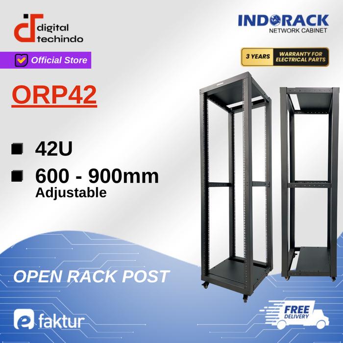 Promo ORP42 Open Rack Post 42U INDORACK Depth Adjust 600 - 900mm Rak ...