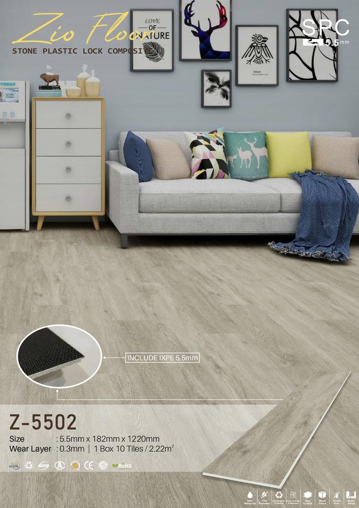 Jual Zio Floor SPC 5.5mm | Lantai SPC + Busa | SPC Lantai Vinyl Floor ...