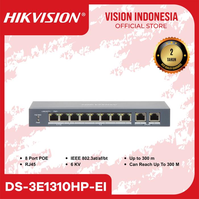 Jual HIKVISION DS-3E1310HP-EI - Smart POE Fast Ethernet 8 Port + 2 Uplink - Jakarta Utara ...