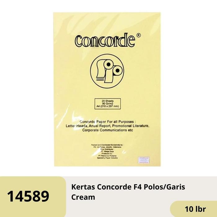 Jual Kertas Concorde F4 Polos / Garis isi 10lbr - Cream - Kota Denpasar ...