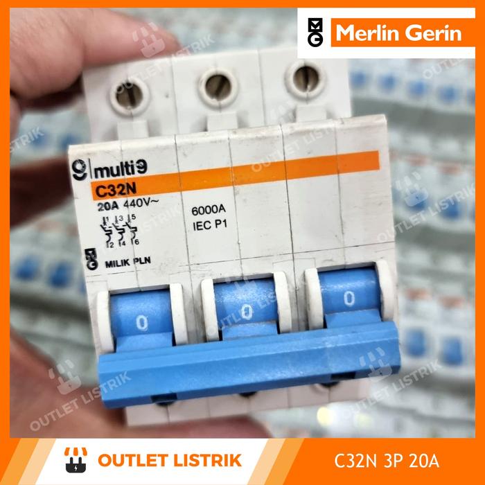 Jual MCB PLN C32N 3P 20A Biru Multi 9 Merlin Gerin MG Original Schneider - Kota Semarang ...