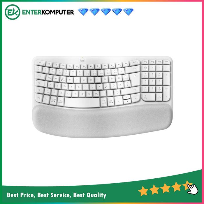 Promo Logitech Wave Keys Wireless Ergonomic Keyboard Off White Cicil