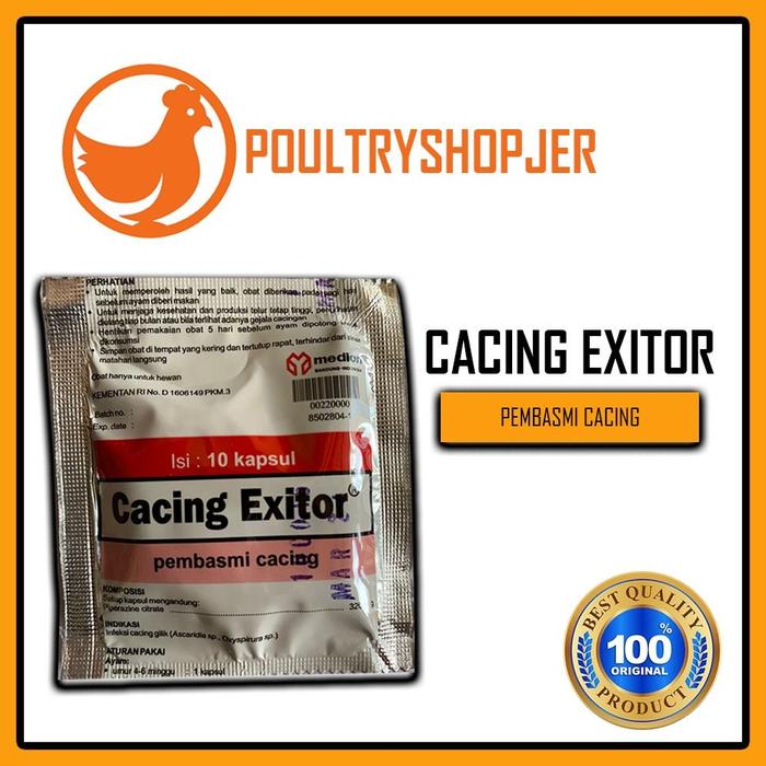 Jual Cacing Exitor - Pembasmi Cacing Gilik Pada Ayam (Sachet Isi 10 ...