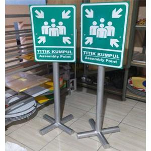 Jual Panel Rambu Titik Kumpul Uk 40x60 + Tiang Silang T 125 cm - Kota ...