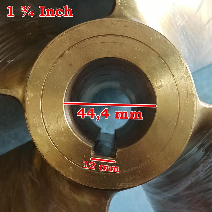 Jual Propeller / Baling baling kapal Kuningan ukuran 25 x 25 RH 4 Daun ...