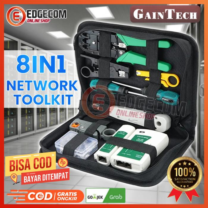 Jual GAINTECH TOOLKIT NETWORK REPAIRT 8IN1 TOOL KIT SET LAN RJ45 RJ11 ...