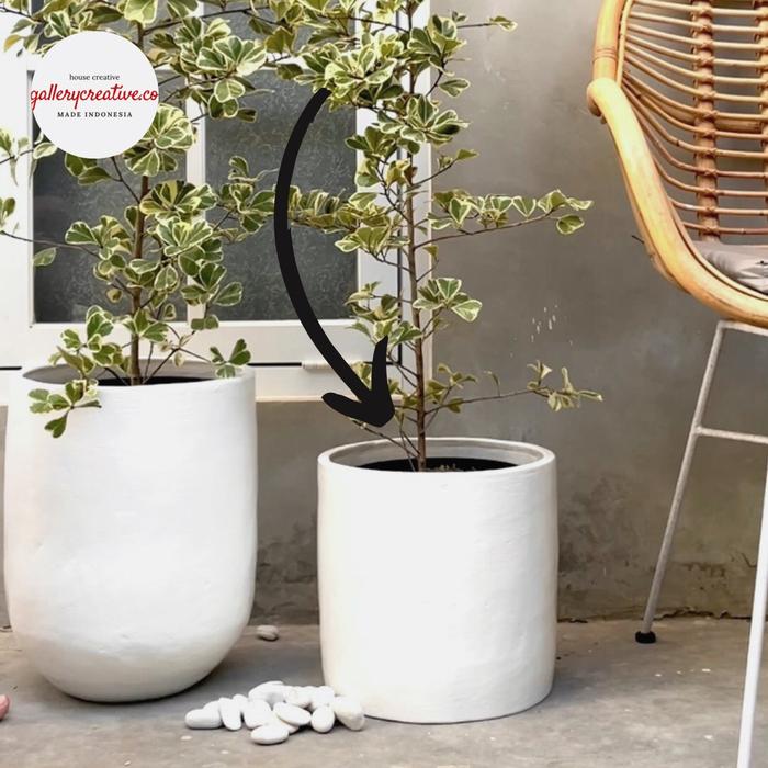 Promo pot concrete, pot standing aesthetic besar tinggi hiasan rumah ...