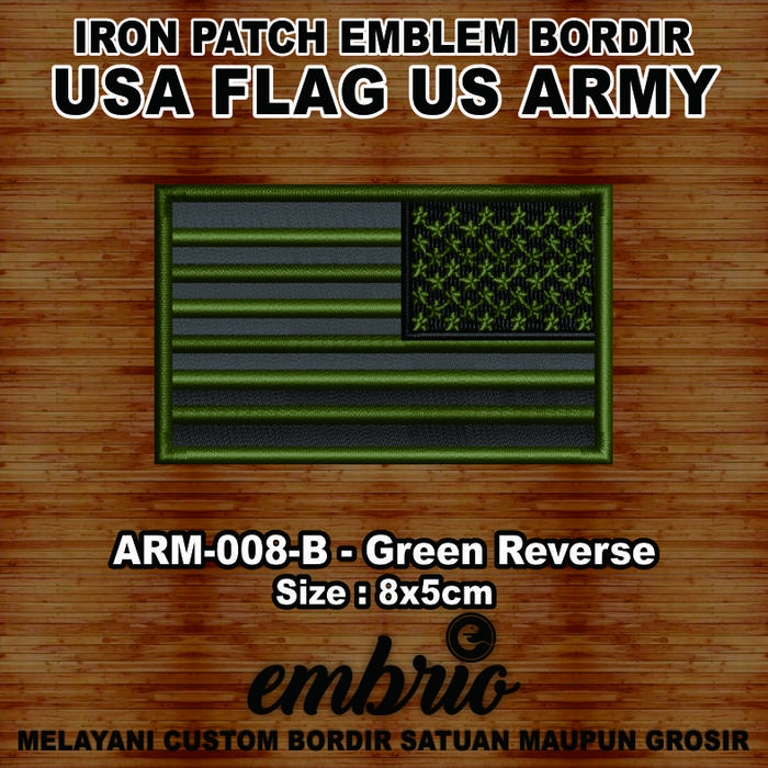 Jual ARM-008-B Patch Reverse US Army arm Flag Bendera Amerika US Army ...