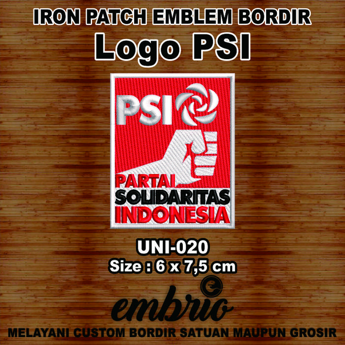 Jual UNI-020 Patch PSI Emblem Bordir Logo Partai Solidaritas Indonesia ...