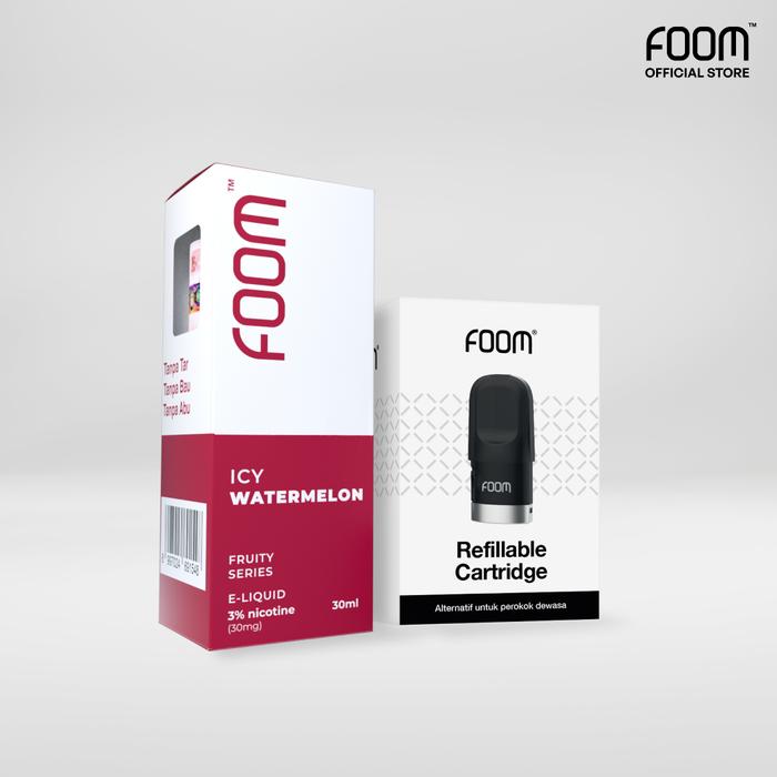 Jual Paket Bulanan FOOM Cartridge + Liquid Fruity V2 Series - Icy ...