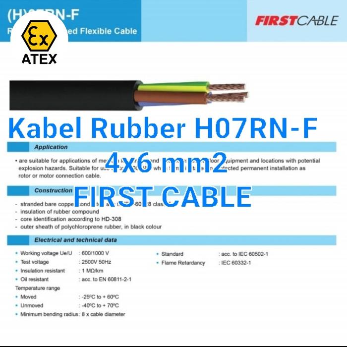 Jual KABEL Rubber H07RN-F 4x6 mm 450-750V FIRST CABLE - Jakarta Barat ...