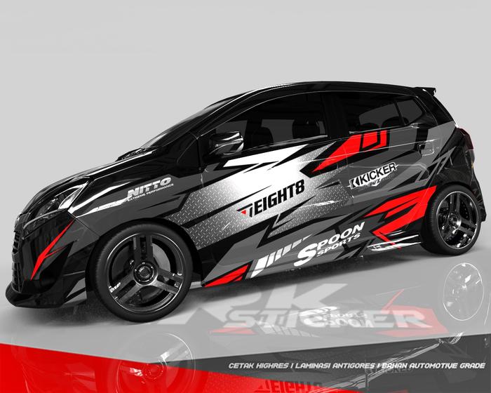 Jual STICKER PRINT VARIASI AGYA, AYLA RACING 3D | Decal Print Mobil ...