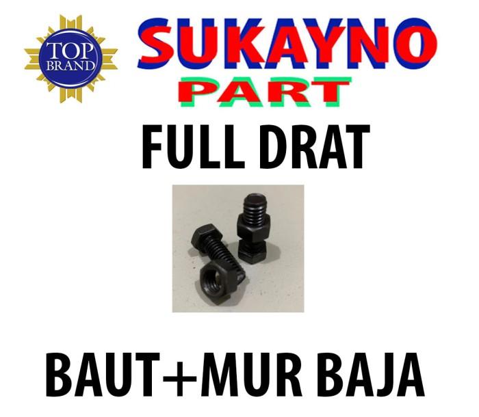 Jual BAUT +mur + ring plat M10x30 Baut Mur Baja 8.8 Hitam Hex FULL drat ...