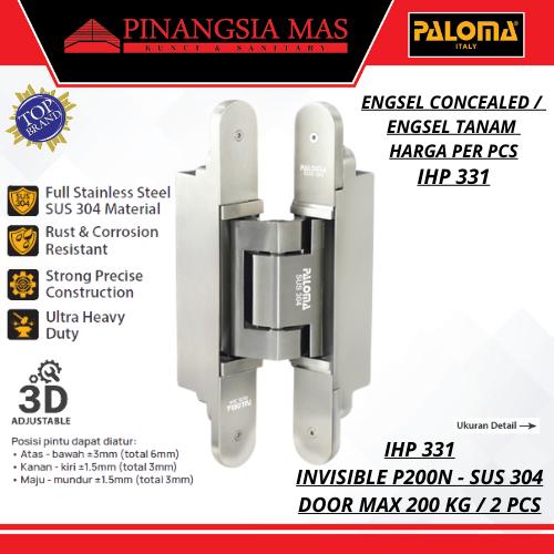 Jual Engsel Hinge Paloma Concealed P200 Silver #Engsel Tanam Pintu/ IHP ...