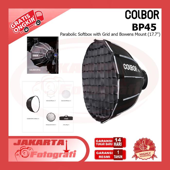 Promo COLBOR BP45 Parabolic Softbox with Grid and Bowens Mount (17.7") Cicil 0% 3x - Jakarta ...