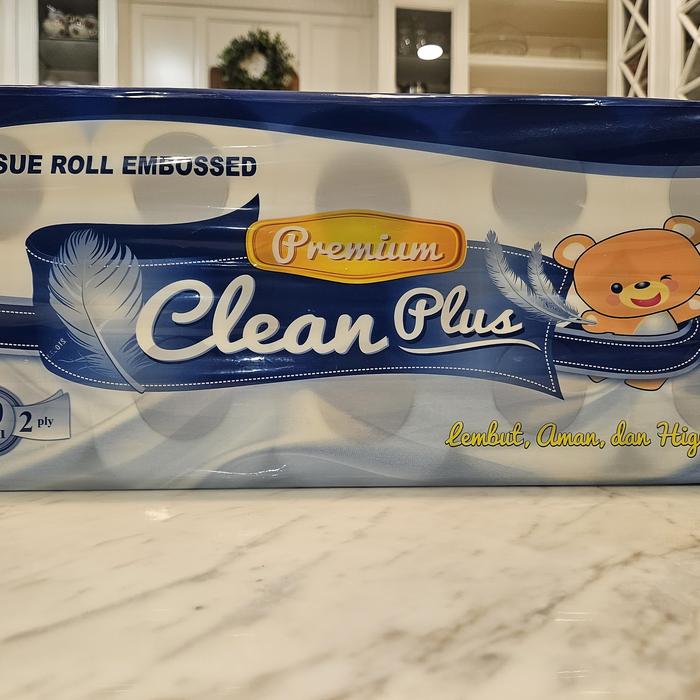 Jual tissue toilet embossed premium clean plus 10 roll 2 ply - Jakarta ...