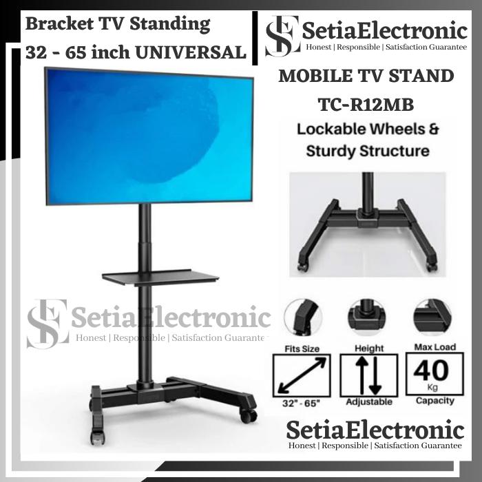 Jual Bracket Standing TV 32 43 49 50 55 60 Inch, Stand Roda Adjustable ...