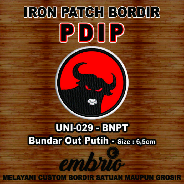 Jual UNI29 Patch PDIP PDI Perjuangan Partai Demokrasi Indonesia Bordir ...