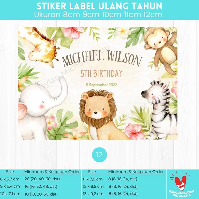 Jual Stiker Ulang Tahun Anak Sticker Birthday Label Hampers Persegi ...