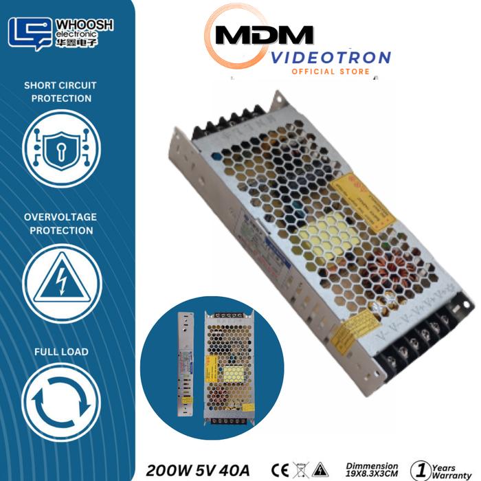 Jual Power Supply Running Text Videotron 5V 40A 200Watt Slim ...