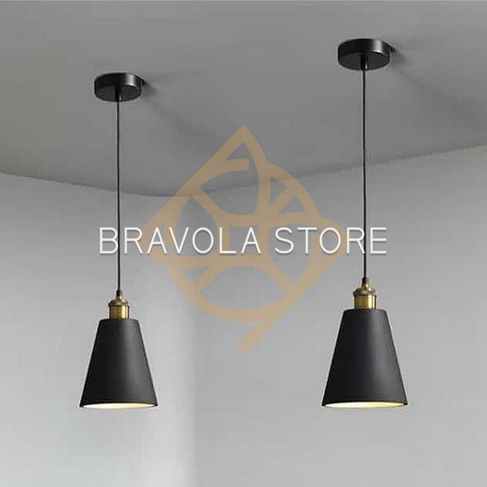 Jual Lampu gantung minimalis cafe hias dekorasi ruang makan bar hitam ...