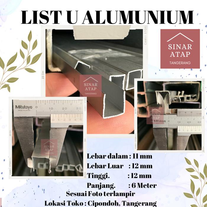 Jual List U Alumunium 10 mm Panjang 6 Meter - Kota Tangerang - sinar ...