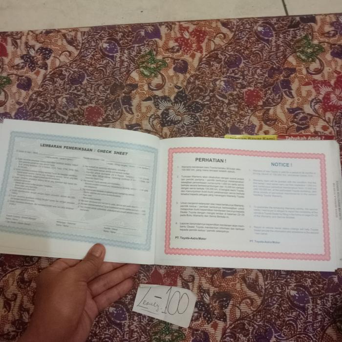 Jual Buku Toyota Warranty &servis Berkala Warranty Service Booklet Di ...