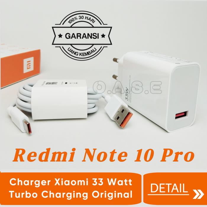 Jual Charger Xiaomi Redmi Note 10 Pro USB C Turbo Charging 33 Watt ...