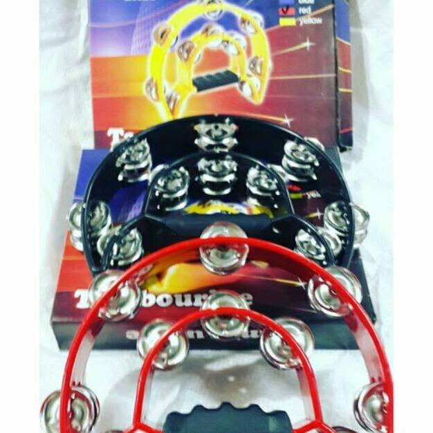 Jual Alat Musik Tamborin Tambourine Double Ring Kecrekan Tambourine ...