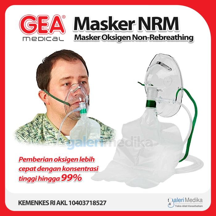 Jual GEA Masker Oksigen Non Rebreathing Oxygen Mask NRM Selang Oksigen ...